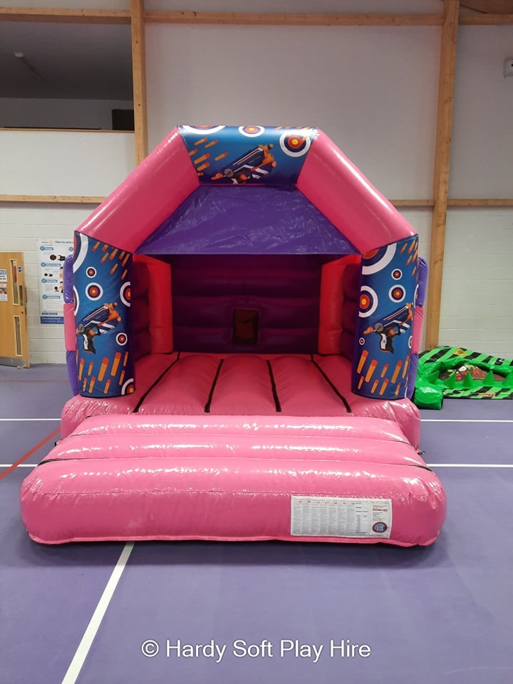 Pink Target Castle - Bouncy Castle Hire in Kendal, Lancaster, Penrith, Furness | Hardy Soft Play ...